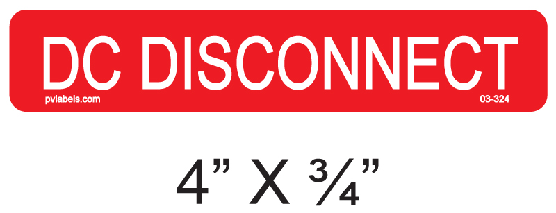 03-324 | SOLAR LABEL - DC DISCONNECT 690.14(C) | PV LABELS