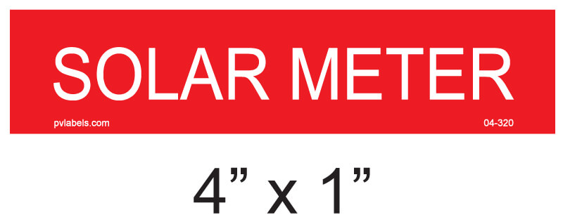 04-320 | SOLAR PLACARD - SOLAR METER | PV LABELS