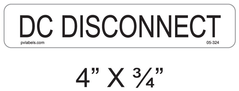05-324 | SOLAR LABEL - DC DISCONNECT | PV LABELS