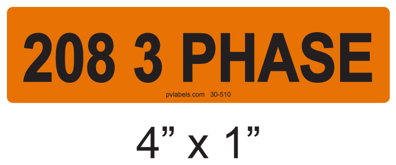 30-510 | SOLAR LABEL - 208 3 PHASE | PV LABELS