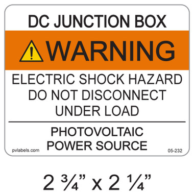 NEC 2020 690.53 - DC Junction Box | PV Labels
