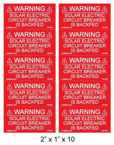 03-342 | SOLAR LABEL - SOLAR ELECTRIC - CIRCUIT | PV LABELS