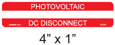 Solar Labels - Photovolaic DC Disconnect - Write In | PV Labels
