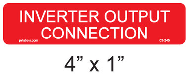 03-245 | SOLAR LABEL - INVERTER OUTPUT CONNECTION | PV LABELS