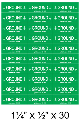 33-005 | GROUND IDENTIFICATION LABEL SHEET | PV LABELS