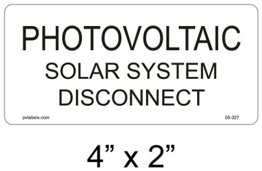 05-327 | SOLAR LABEL - PHOTOVOLTAIC - SOLAR SYSTEM | PV LABELS