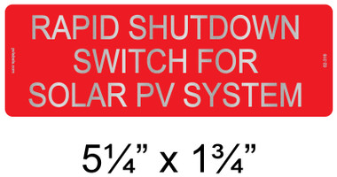 2020 NEC Reflective Rapid Shutdown Switch Label | PV Labels