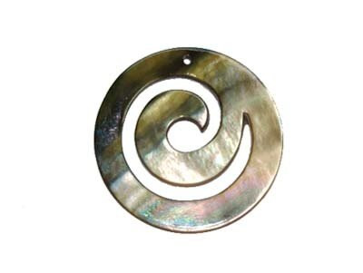 40mm Black Sea Shell Swirl Pendant - GiftsJoy.com