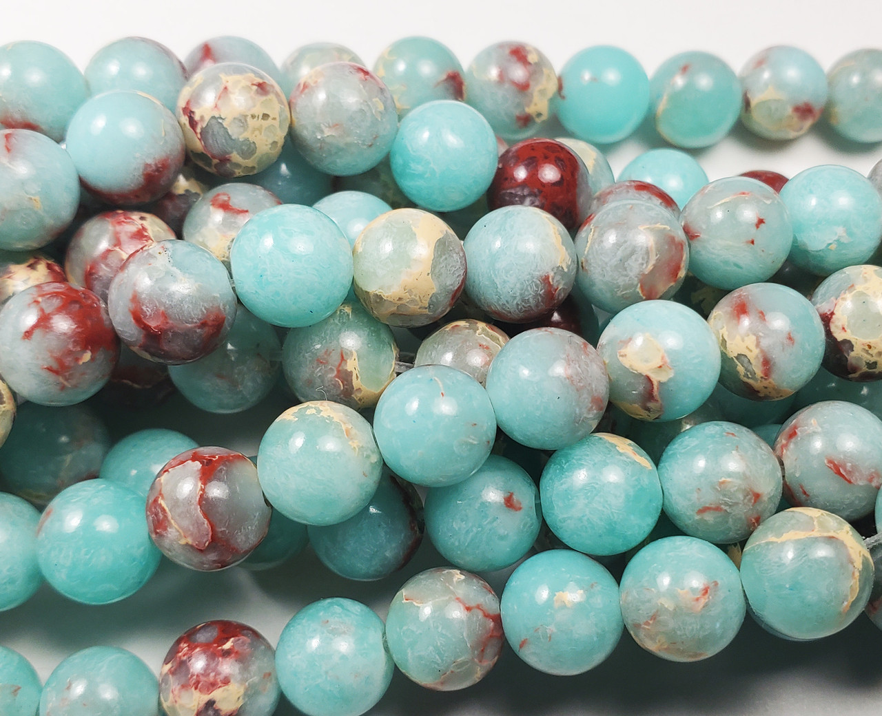 4mm Arctic Blue Imperial Jasper Round Beads