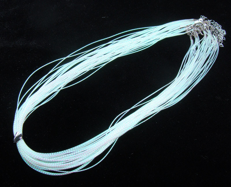 White 5-string necklace (18" with 2" extension chain, pack of 10)