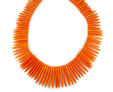 Orange howlite graduated sticks (5x20 - 50mm, 16 inch strand) at ...