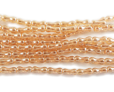 Peach hourglass crystal glass beads (3.5x8mm)