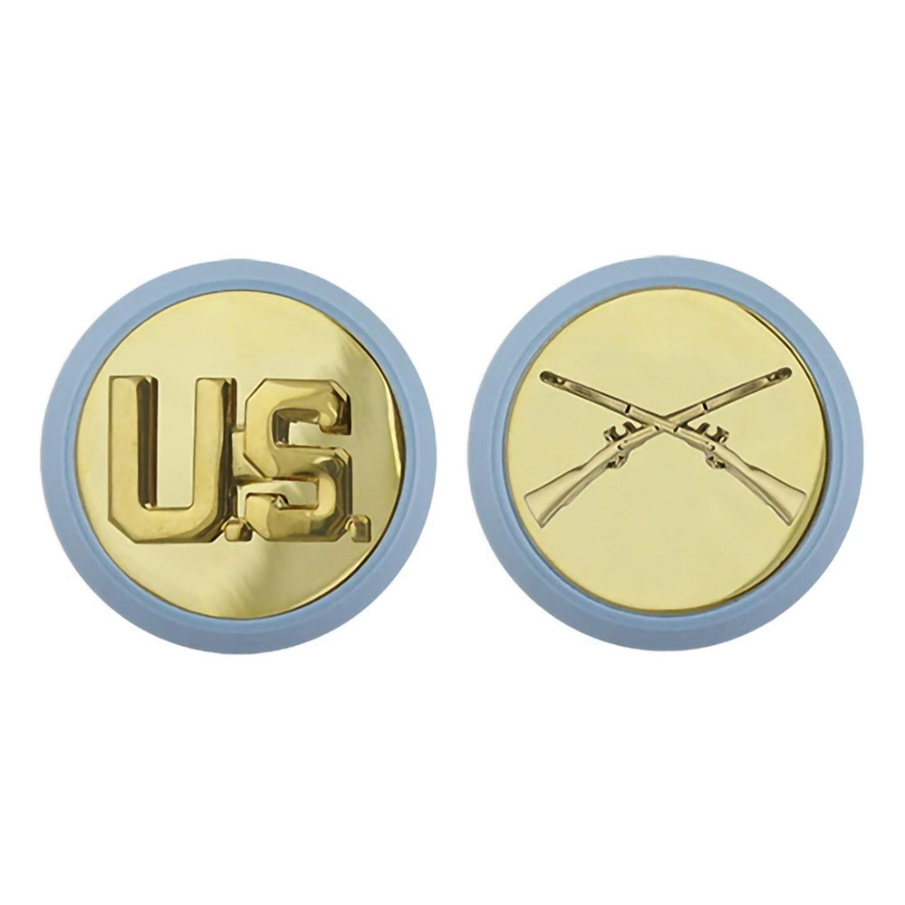 Infantry Collar Insignia w/ Blue Disks - Enlisted