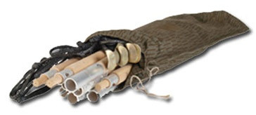 East German Zeltbahn Poles and Stake Set w/Camo Bag from Hessen Antique