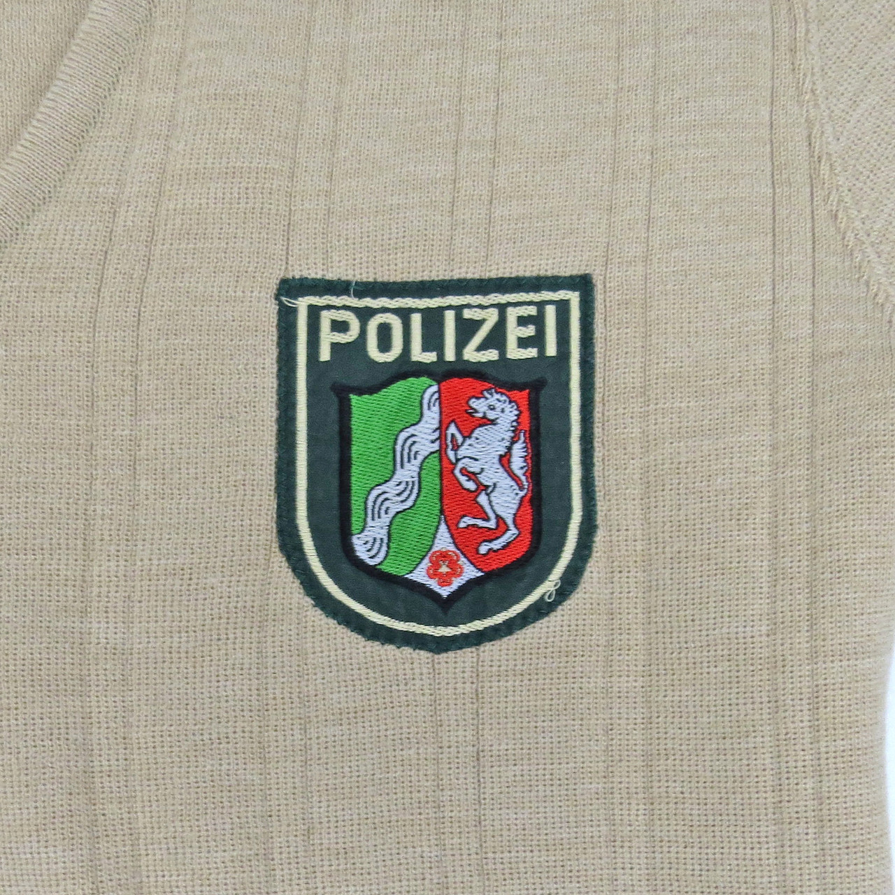 Vintage German Polizei V-Neck Sweater - Large