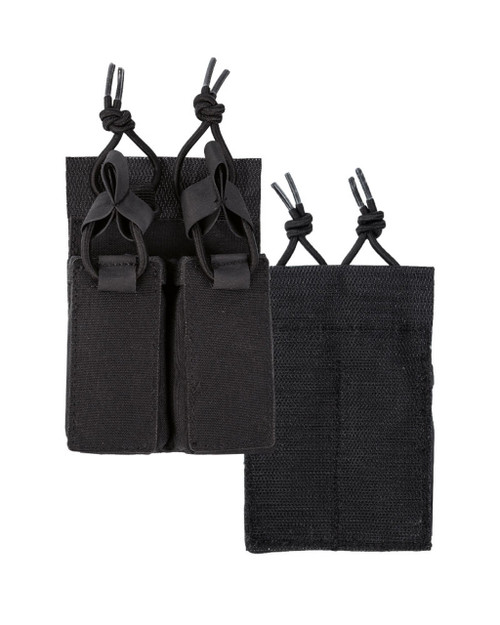 Black Double Pistol Mag Pouch with Hook & Loop