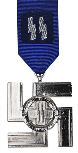 SS 12 Year Service Medal With Ribbon from Hessen Antique