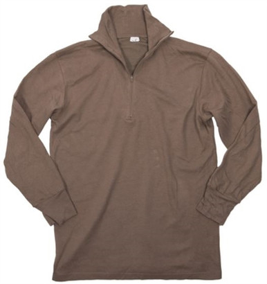 German Original Brown Tricot Shirt - Used from Hessen Surplus