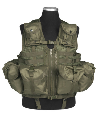 MIL-TEC 8-Pocket Tactical Vest - Olive