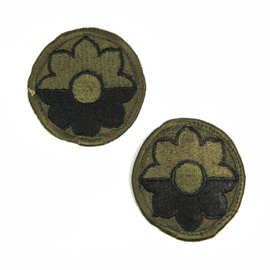9th Infantry Division Unit Patches - Subdued -x2 (used)