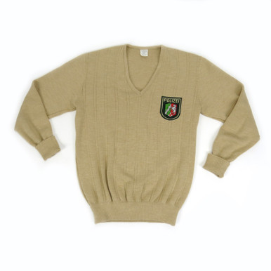Vintage German Polizei V-Neck Sweater - Large
