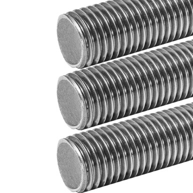 1/2 - 13 TPI x 24 inches (3 Pack), Low Carbon Steel Threaded Rod, Zinc ...
