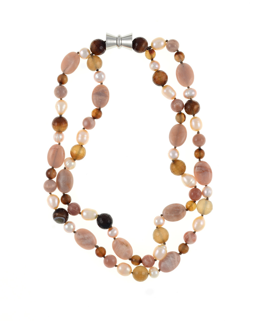 Stone and strand pearl necklace store