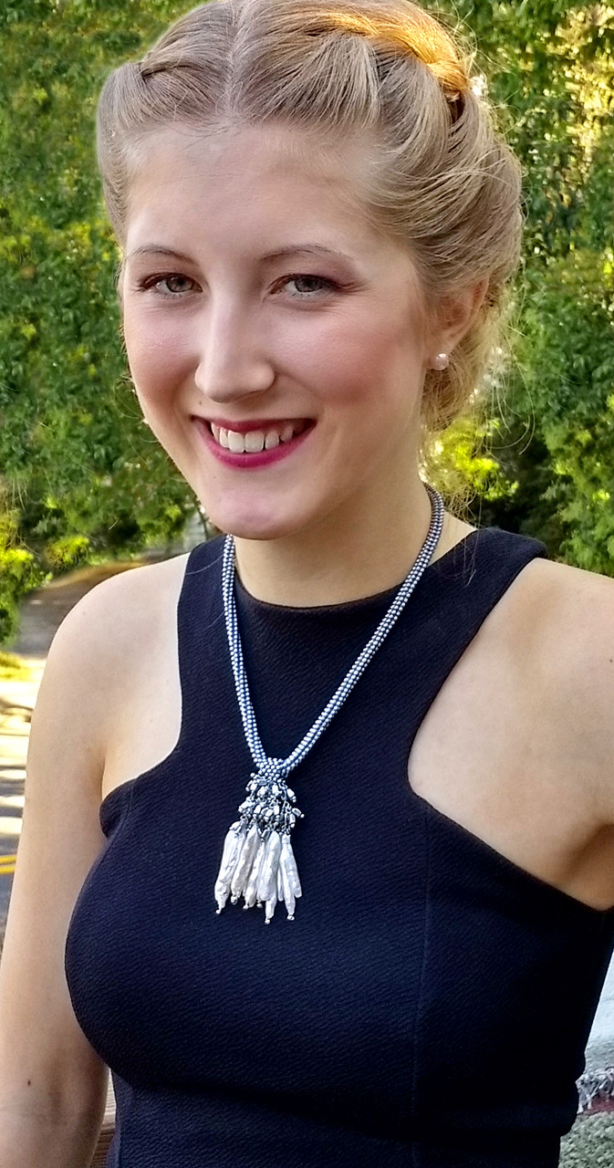 PEARL Necklace: Luray LOVES Hematite and Tooth PEARLS
