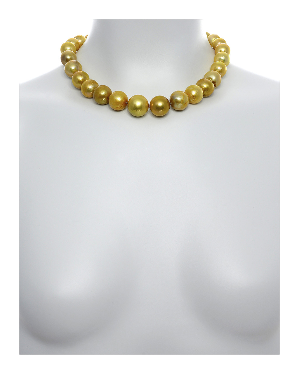Exceptionally Large Golden Edison Single Strand PEARLS