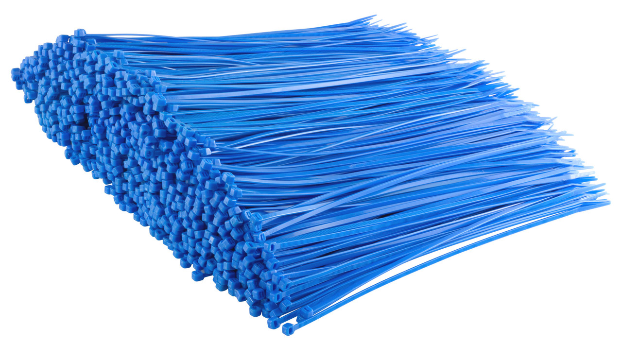 1000 Blue Nylon zip ties, Self-locking Zip Ties, All Size Tie Wraps - GTSE