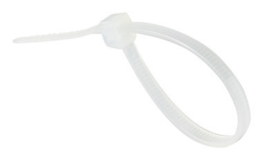 100 Small White / Off White / Clear Nylon Cable Ties, Self-locking Zip ...