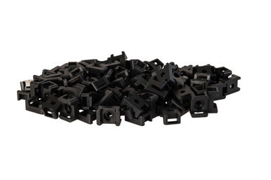 Black Cable Tie Screw Mount Saddle Bases, Nylon Screw Mount Bases - GTSE