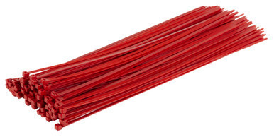 100 Red Heavy Duty Cable Ties, Large, Buy Strong Industrial Zip Ties - GTSE