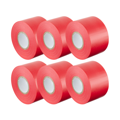 2" Red Vinyl Electrical Tape, Flame Retardent, 6 Rolls - GTSE