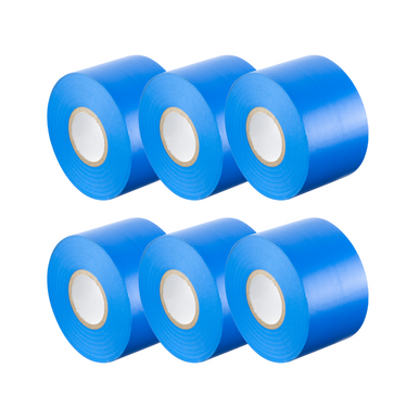 2" Blue Vinyl Electrical Tape, Flame Retardent, 6 Rolls - GTSE