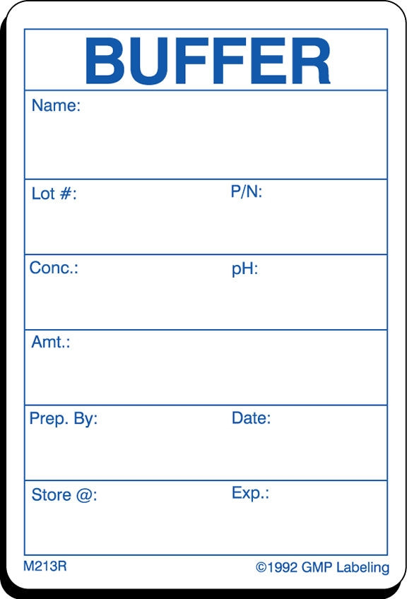 M213R BUFFER Material Label - GMP Labeling