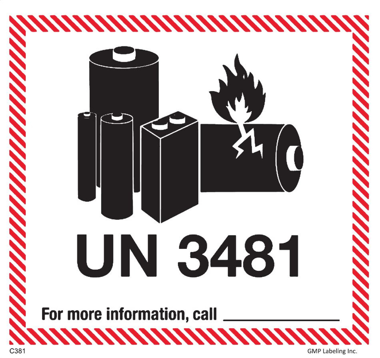UN3481 Battery Label