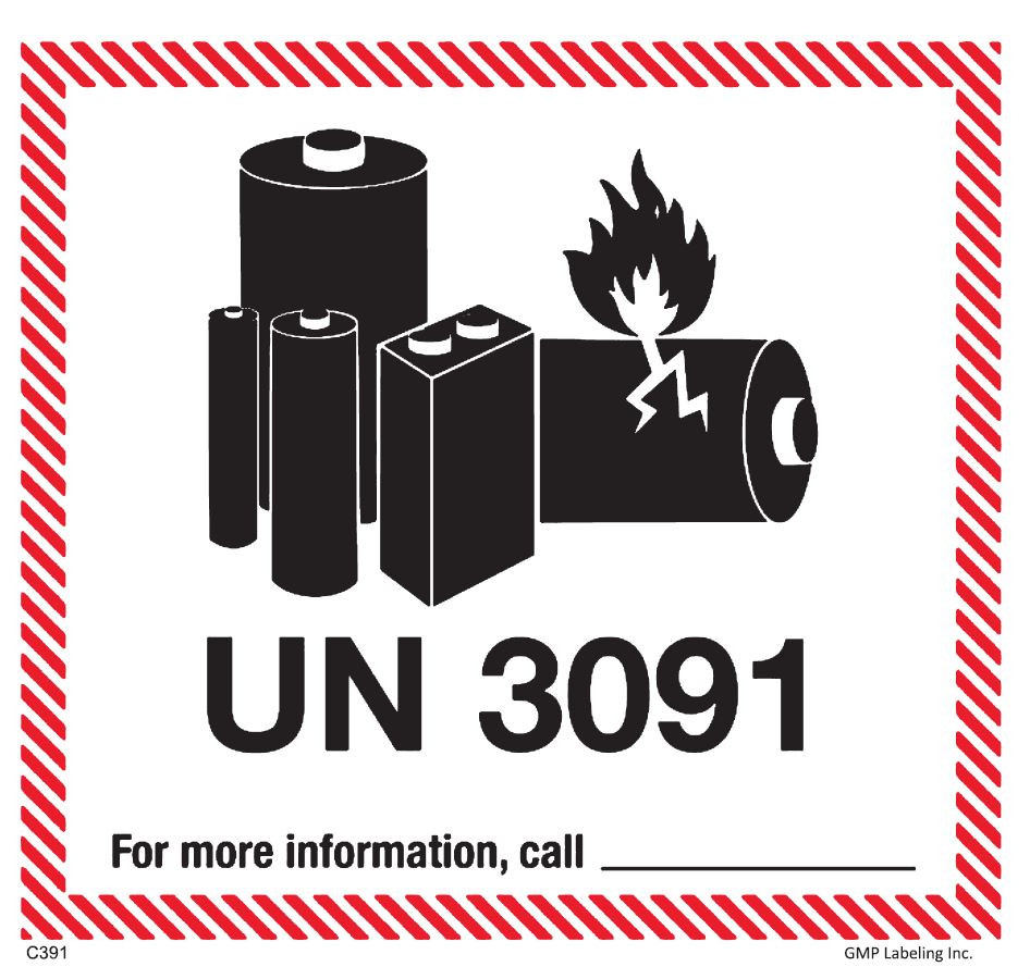 UN3091 Battery Label