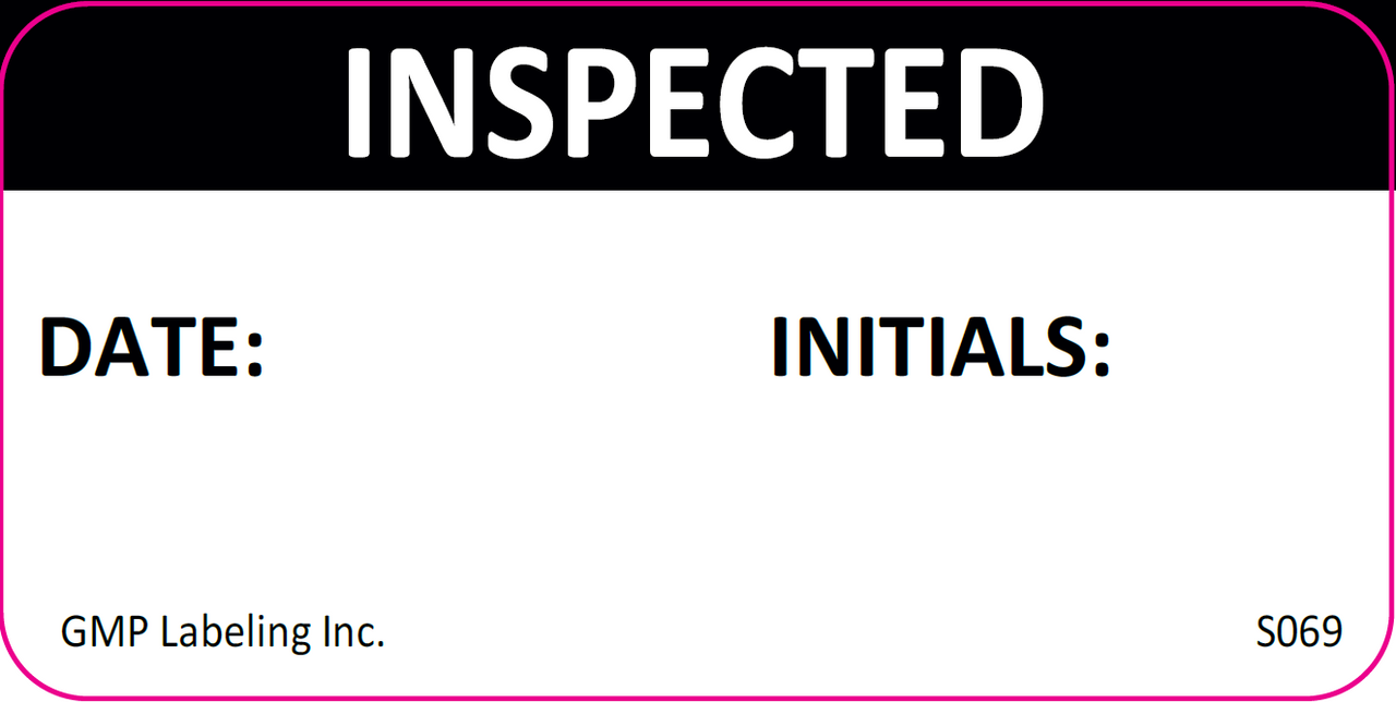 S069 INSPECTED Label - GMP Labeling