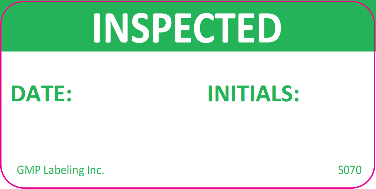 S070 INSPECTED Green Label - GMP Labeling
