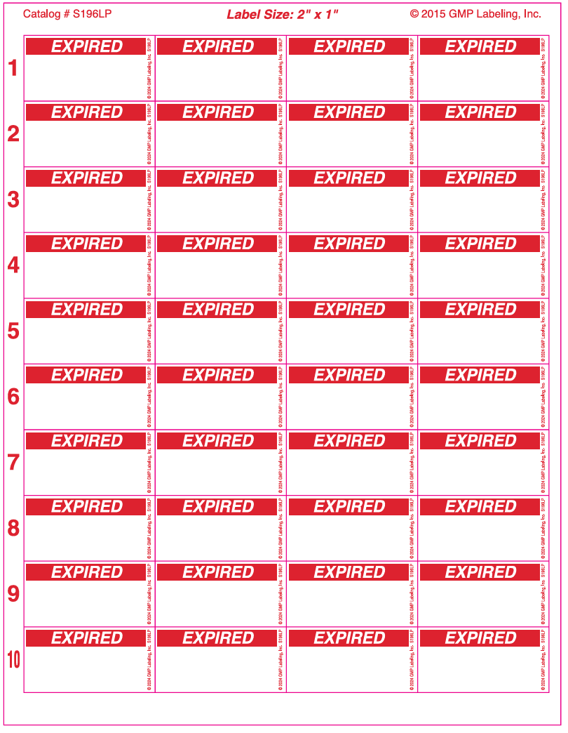 Expired Status - Laser Printer Label