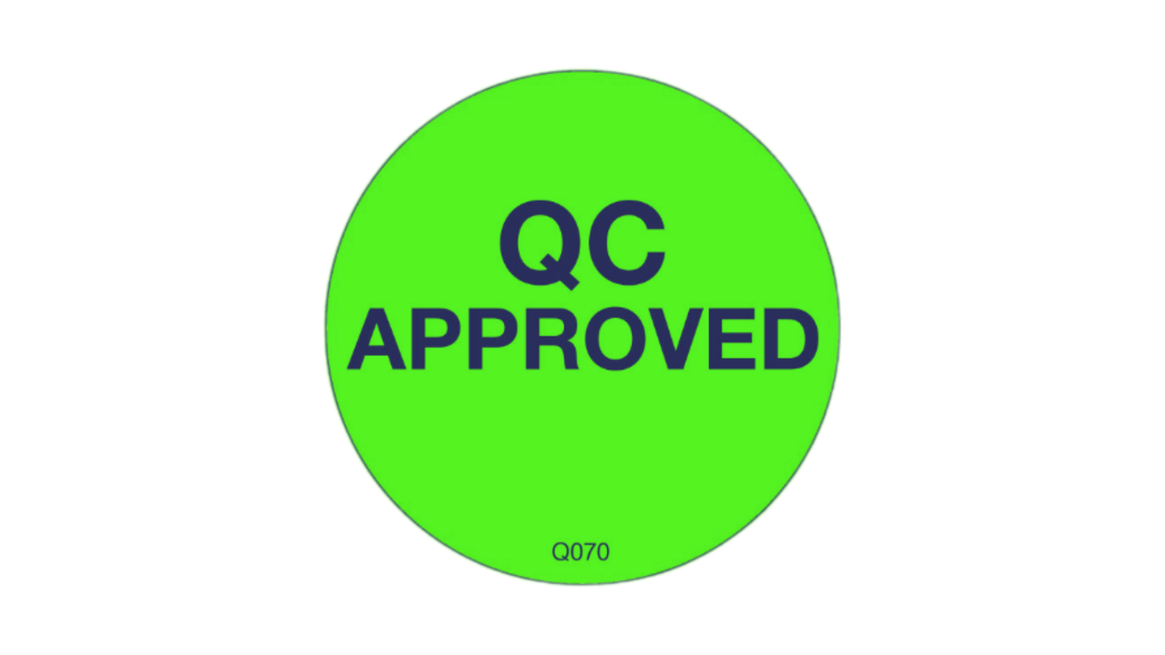 Q070 QC APPROVED Label Quality Control - GMP Labeling