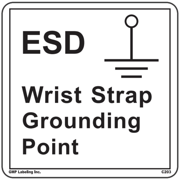 ESD Grounding Point Label Durable Polyester Label - GMP Labeling