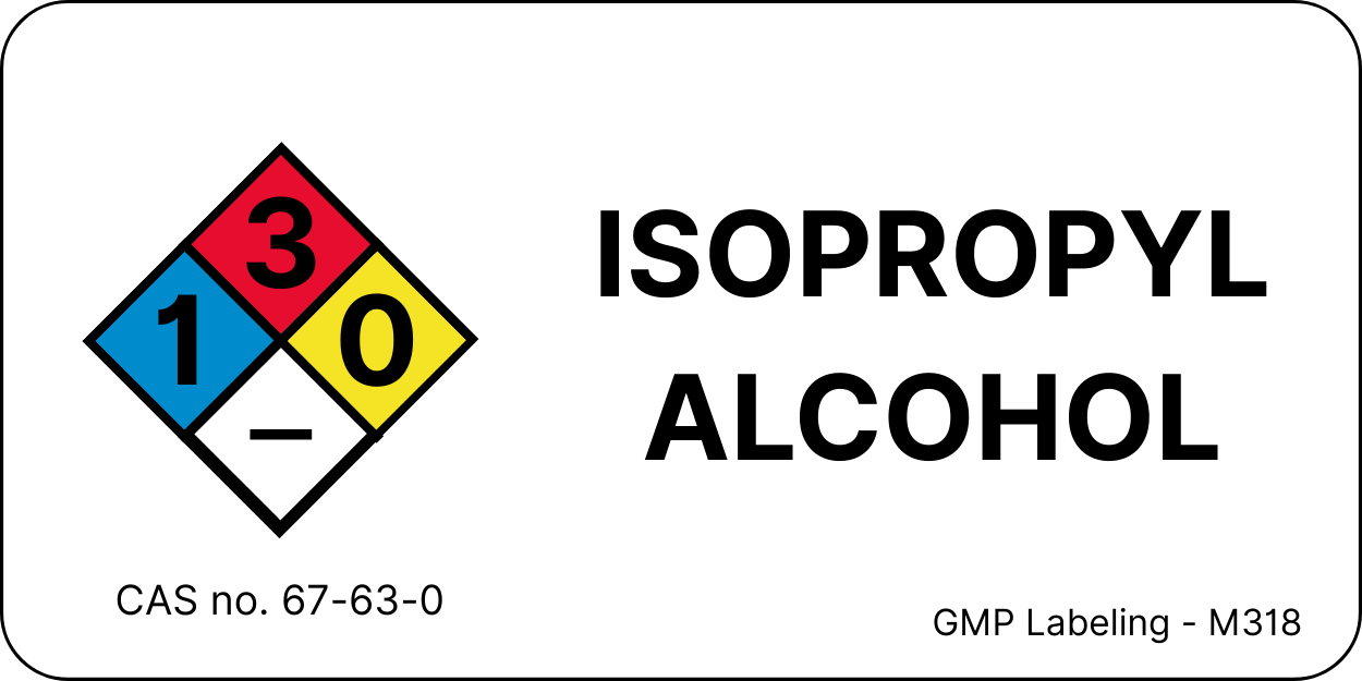 M318 - Isopropyl Alcohol NFPA Identification Label - GMP Labeling