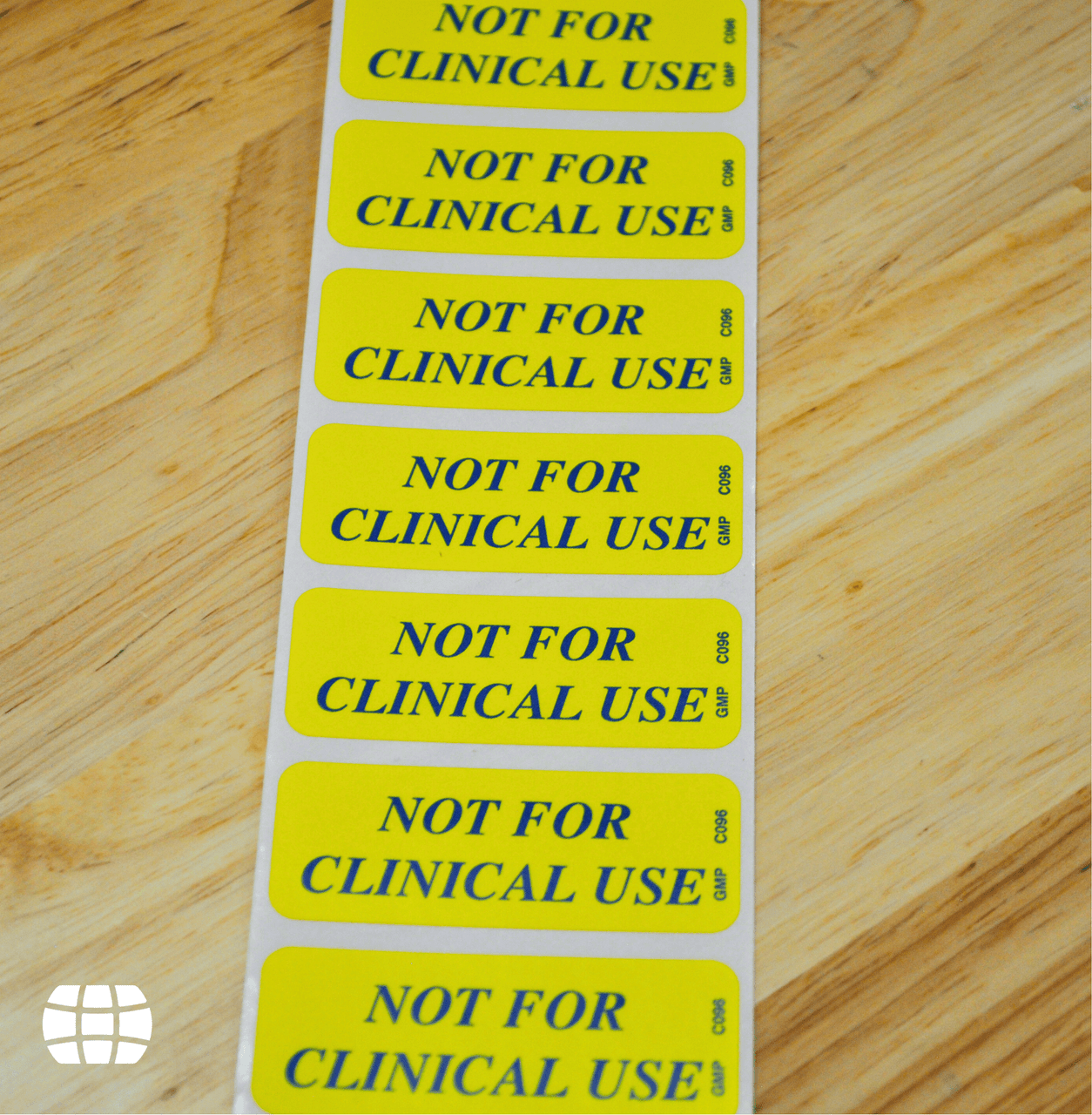 C096 NOT FOR CLINICAL USE Caution Label - GMP Labeling