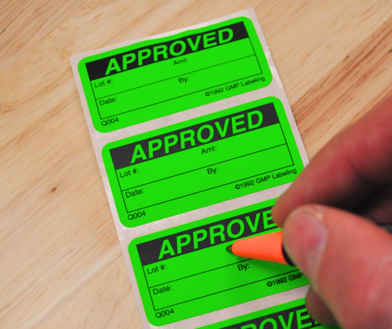 Q004 APPROVED Quality Control Label - GMP Labeling