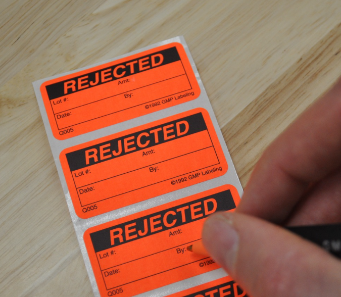 Q005 Rejected Label - GMP Labeling