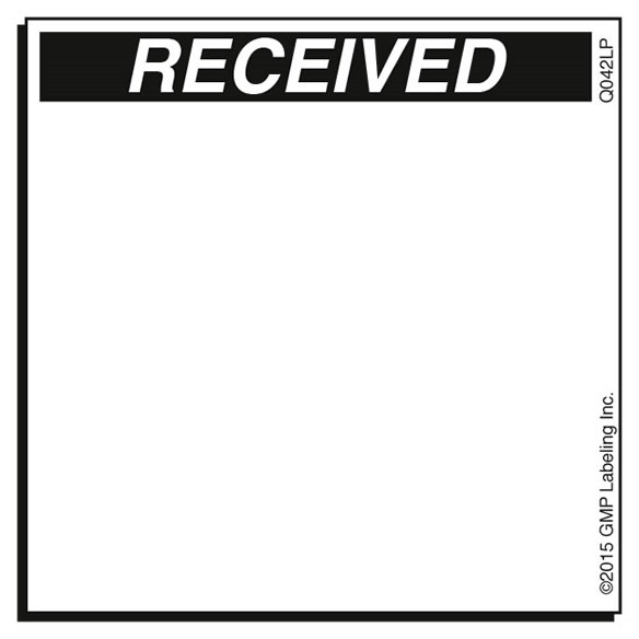 Q042LP RECEIVED Quality Control Label - GMP Labeling