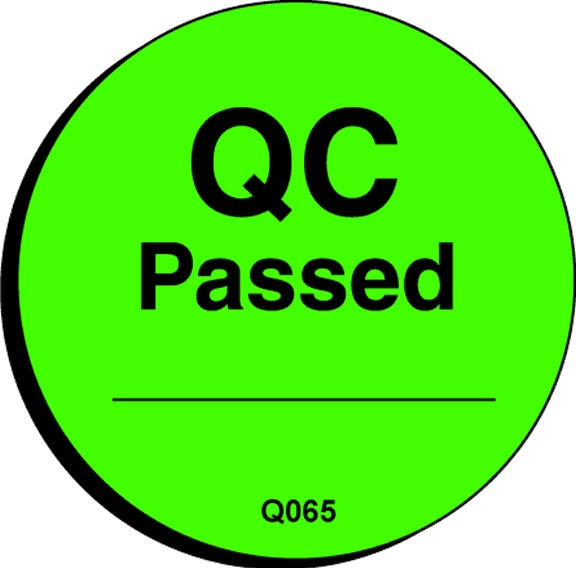 Q065 QC PASSED Label Quality Control - GMP Labeling