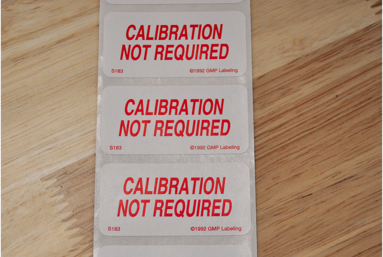 CALIBRATION NOT REQUIRED Labels